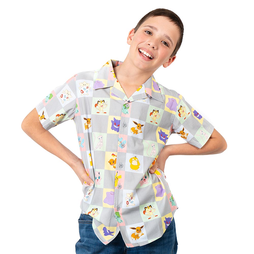 Pokemon - All-Time Faves Checkerboard Kids Short-Sleeve Shirt ...