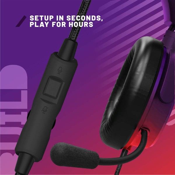 4Gamers C6-100 Gaming Headset - Strike Red & Purple - EB Games Australia