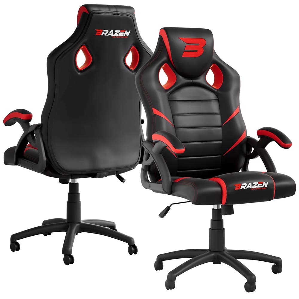 BraZen - Valor Mid-back PC Gaming Chair – Red - PC - EB Games Australia