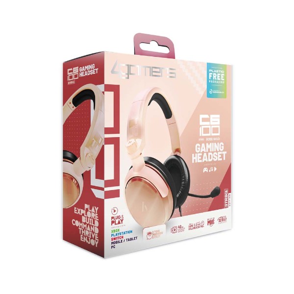 4Gamers - C6-100 Gaming Headset Strike - Rose Gold - PC - EB Games ...