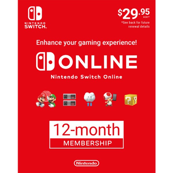 Nintendo Switch Online 12 Month Membership - Nintendo Switch - EB Games ...