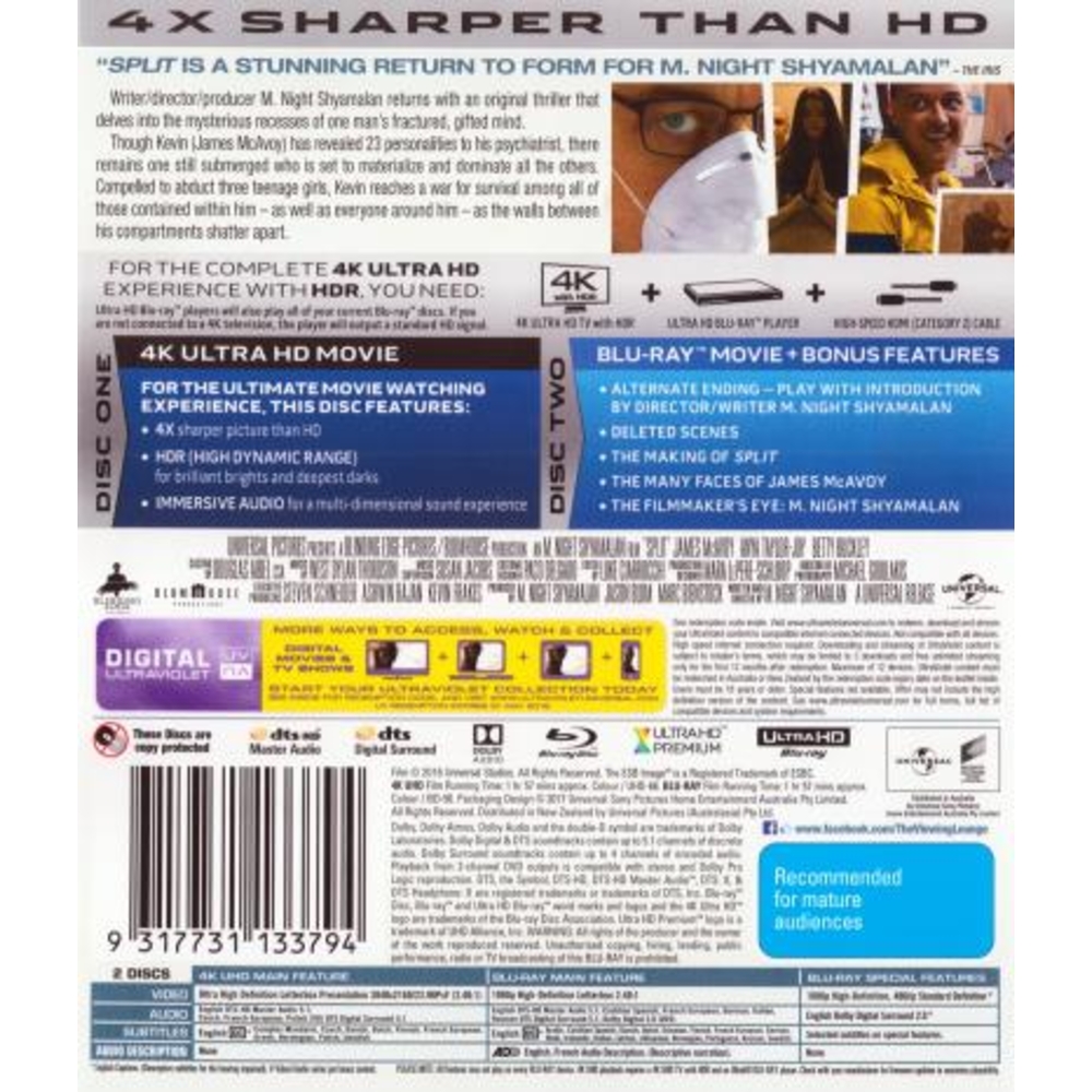 Split (2017) (4K UHD / Blu-ray) - Loot - EB Games Australia