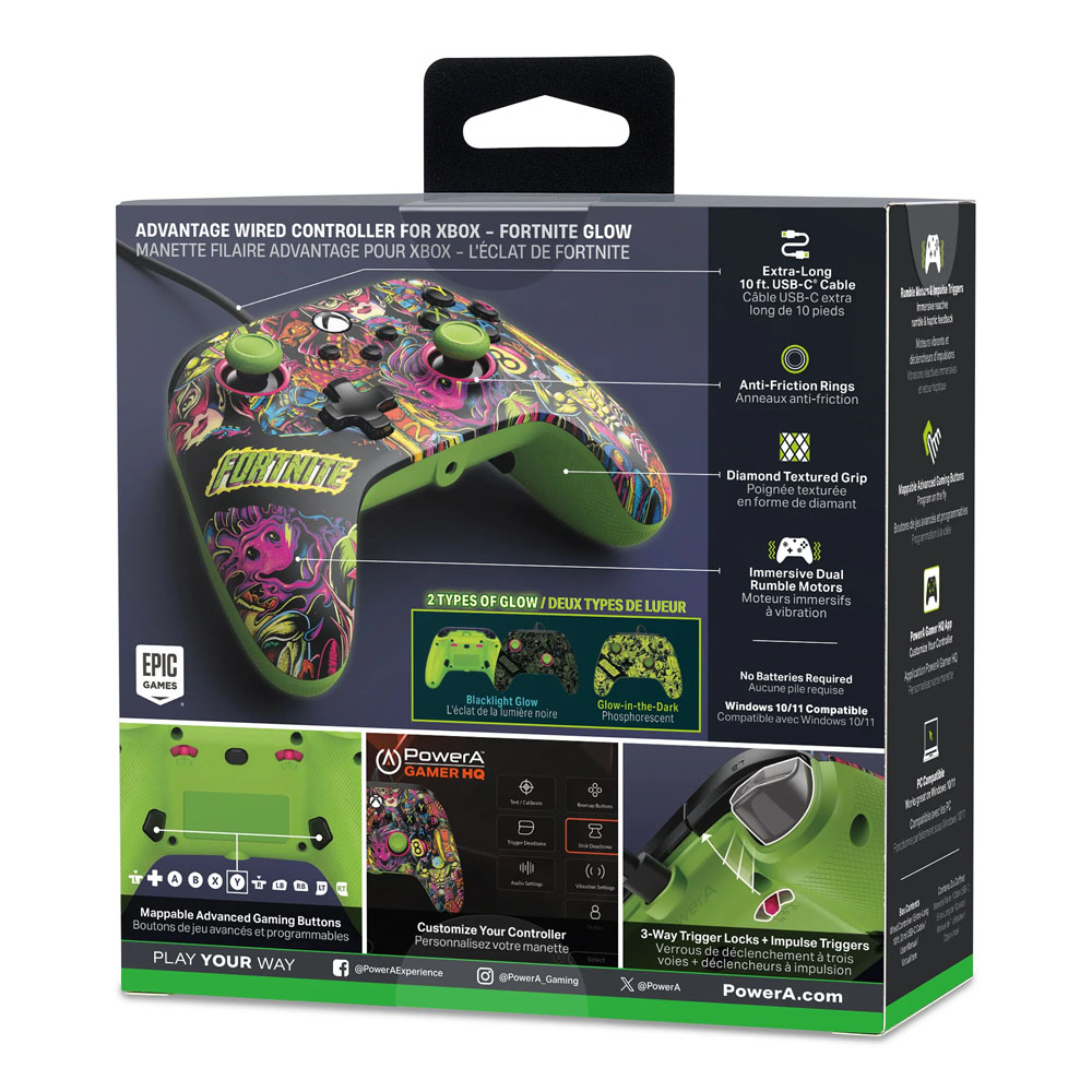 PowerA - Advantage Wired Controller for Xbox Series X|S - Fortnite Glow ...