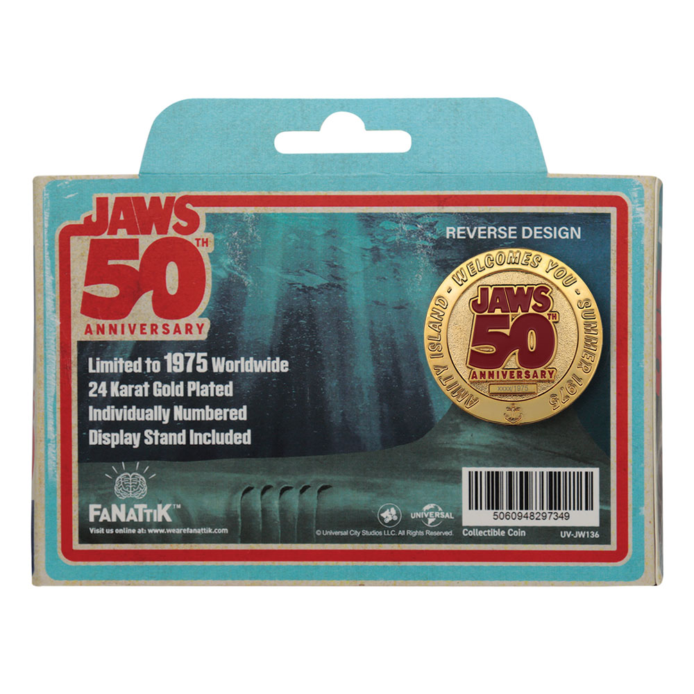 Jaws - 50th Anniversary 24k Gold Plated Anniversary Coin - Collectibles ...