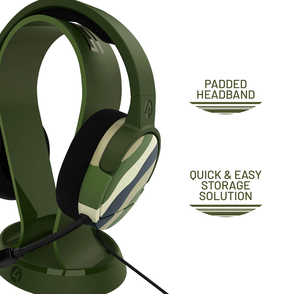 4Gamers Panther Gaming Headset Wave Forest + Headset Stand with Base ...