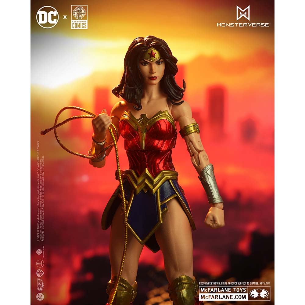 DC Multiverse - Wonder Woman vs. Atomic Blast Godzilla 7" Action Figure ...